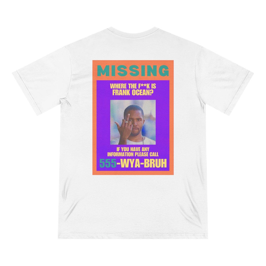 FRANK OCEAN Missing Poster Tee - Etsy