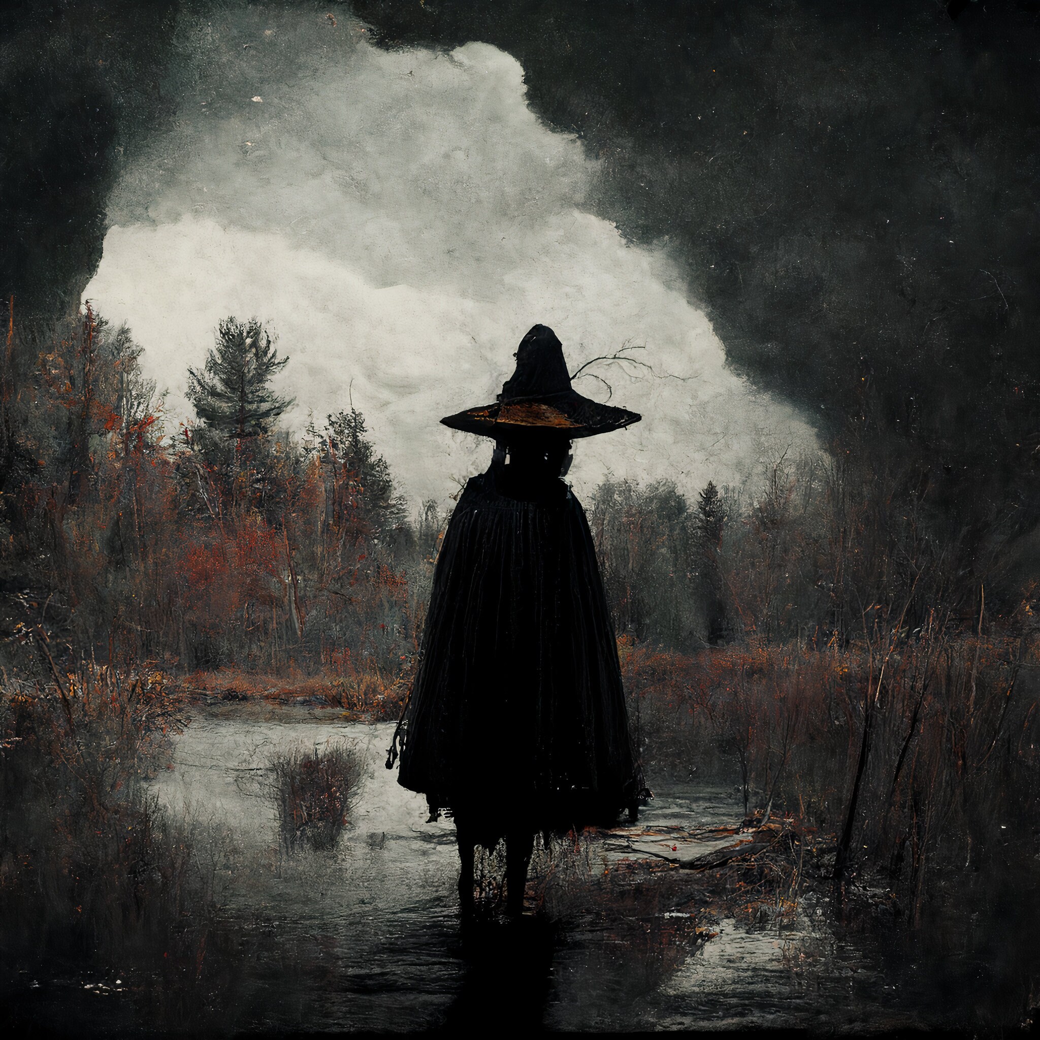 Dark and Moody Cottagecore Witch - Digital Art Print for Witchy Home ...