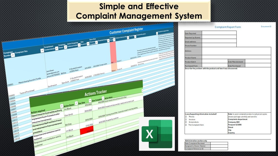 Complaint Register | Customer Complaints Log | Excel Tracker | SOP ...