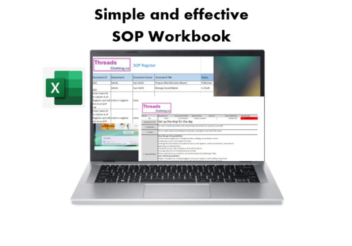 Excel SOP Template and Register for Sops | SOP Workbook With Index ...