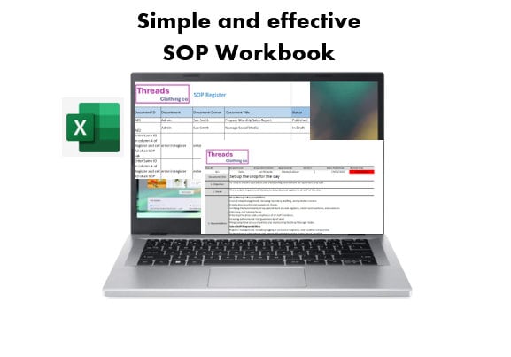 Excel SOP Template and Register for Sops | SOP Workbook With Index ...