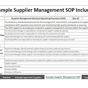 Supplier Management Excel Template | Instant Digital Download | With ...