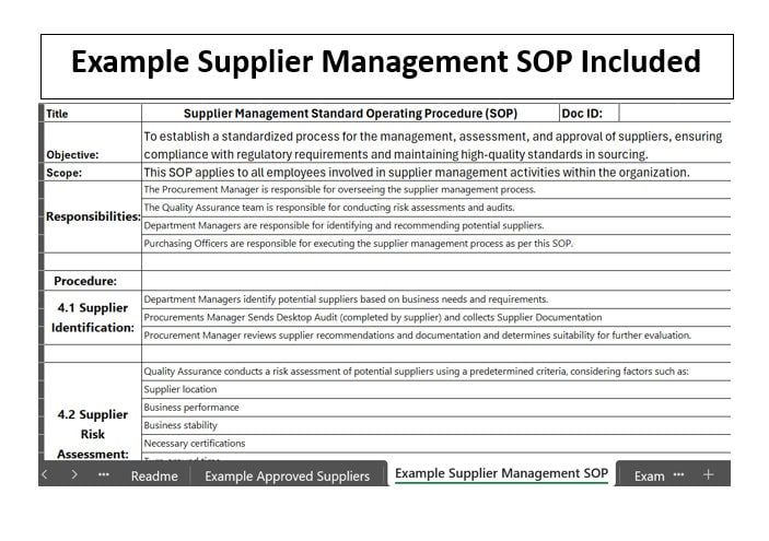 Supplier Management Excel Template | Instant Digital Download | With ...