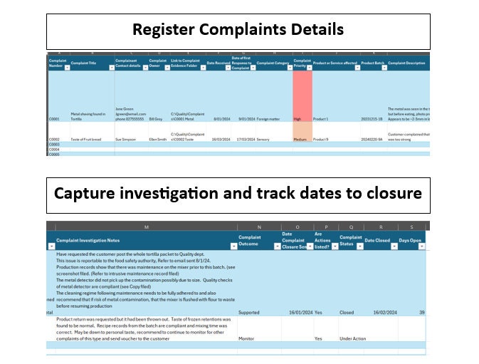 Complaint Register | Customer Complaints Log | Excel Tracker | SOP ...