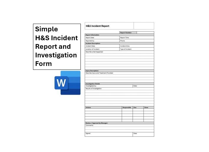 Health & Safety Incident Report | Investigation Template |simple Black ...