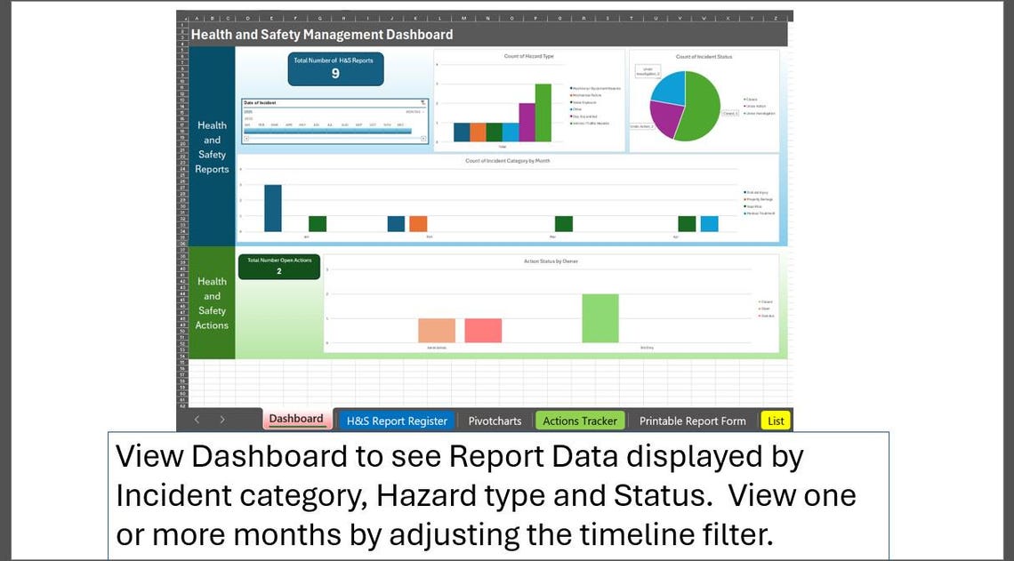 Health and Safety Incident Register in Excel | Manage H&S Reports and ...