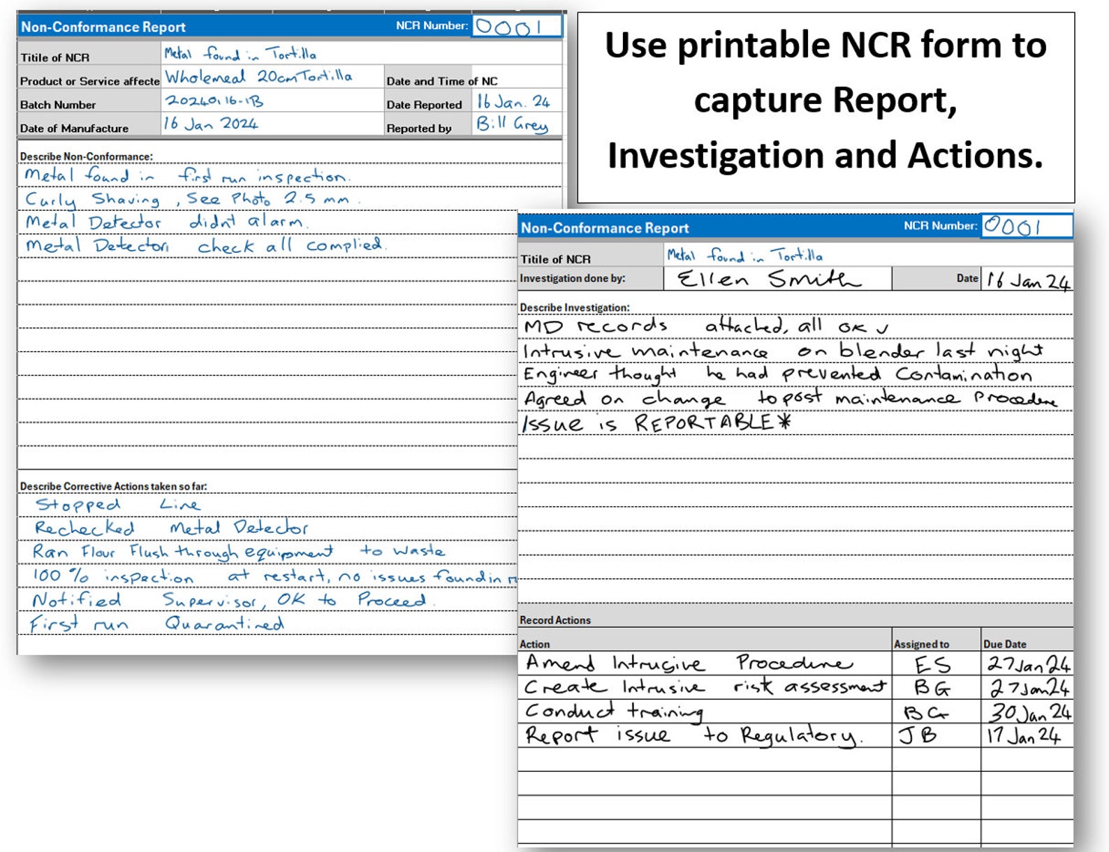 Non-conformance Register | Issue Report Tracker | Includes Action List ...