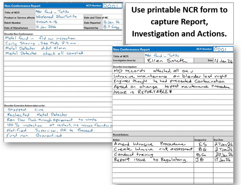 Non-conformance Register | Issue Report Tracker | Includes Action List ...