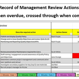 Meeting Minutes and Actions Template in Excel | Meeting Record ...
