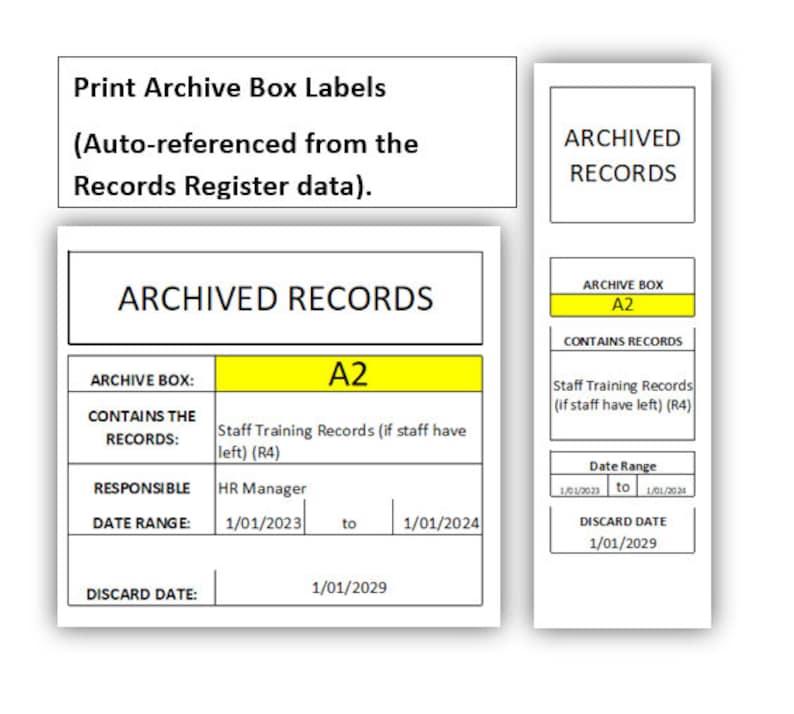 Controlled Document Register Plus Records/archive Register in Excel | Example Document ...