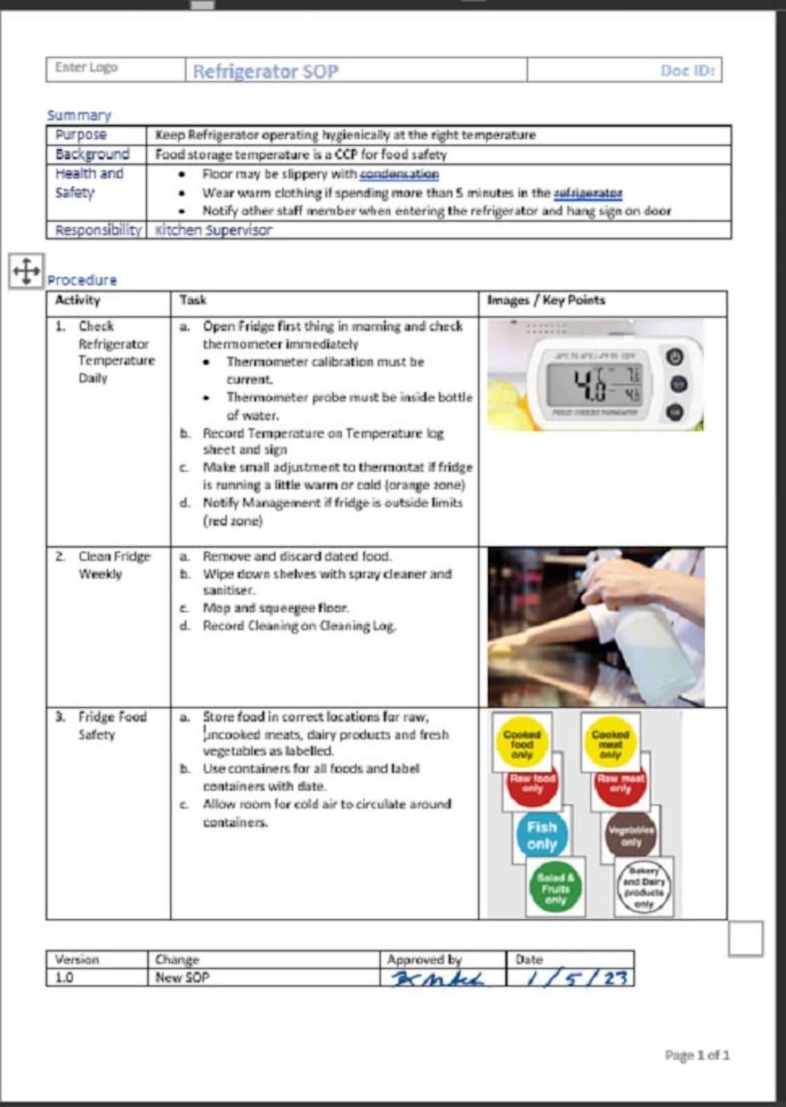 SOP Template in Word With Example, Standard Operating Procedure ...