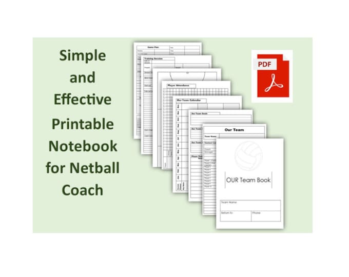 NETBALL COACHING PACK - Downloadable A4 Template - Etsy Australia