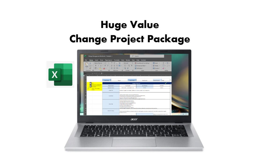 Change Management Package | Excel Tool for Project Management | Gantt Chart and SOP Included - Etsy