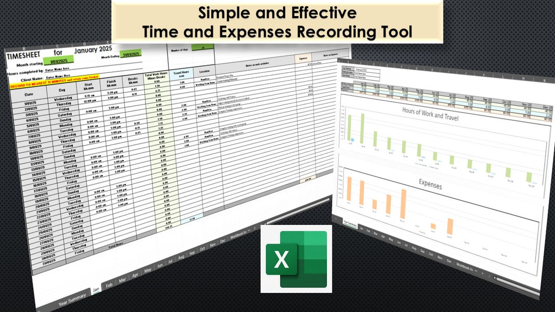 Timesheet Tracking Work Hours and Expenses | Total and Track Hours and ...