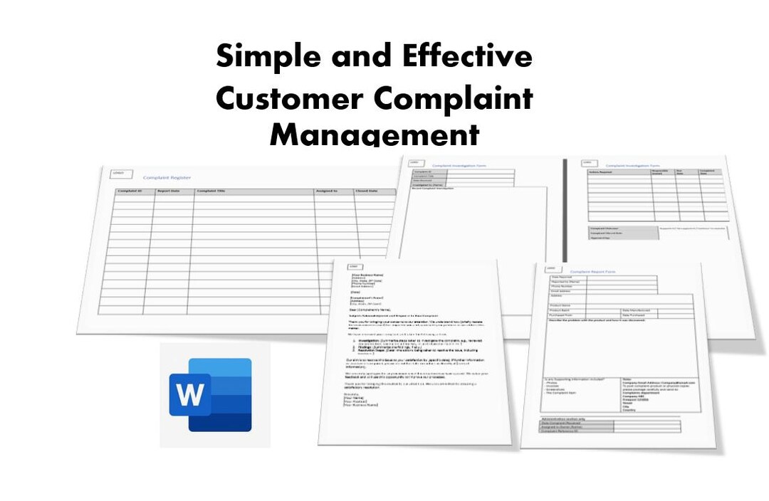 Complaint Report and Investigation Templates in Word - Etsy