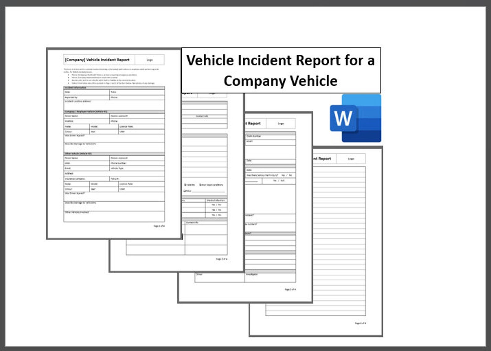Vehicle Incident Report Form | Automobile Accident Report and ...