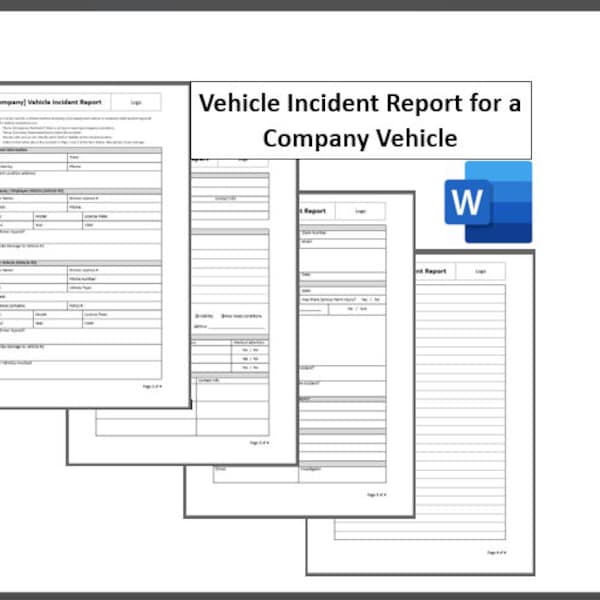 Vehicle Incident Report Form Automobile Accident Report and ...