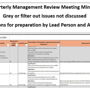 Meeting Minutes and Actions Template in Excel | Meeting Record ...