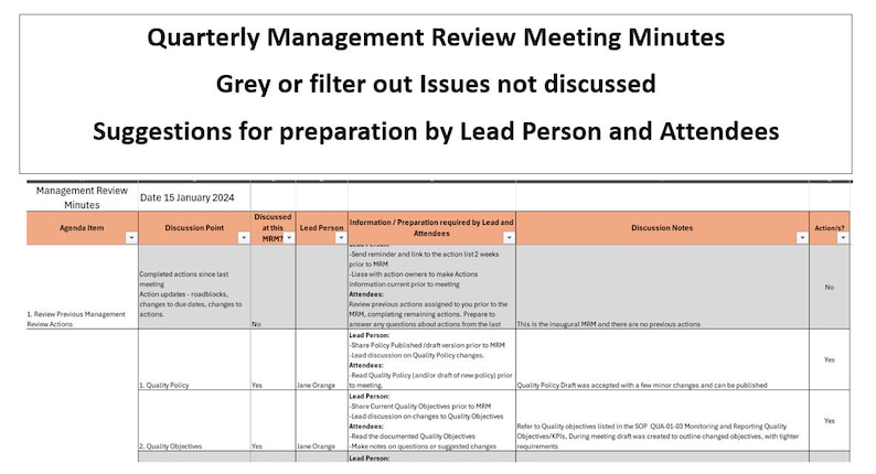 Meeting Minutes and Actions Template in Excel | Meeting Record ...