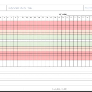 Daily Scale Weight Check Form Template in Word - Etsy