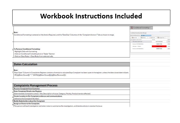 Complaint Register | Customer Complaints Log | Excel Tracker | SOP ...