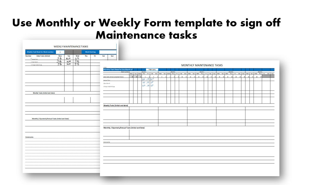 Maintenance Task Schedule and Tracker | Cleaning Task Register ...