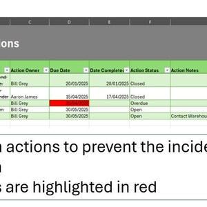 Health and Safety Incident Register in Excel | Manage H&S Reports and ...