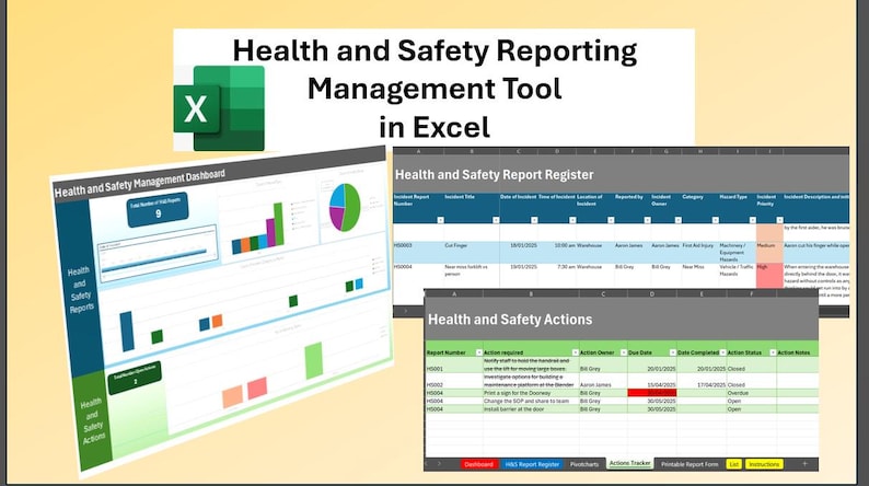 Health and Safety Incident Register in Excel | Manage H&S Reports and ...