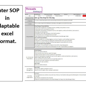 Excel SOP Template and Register for Sops | SOP Workbook With Index ...