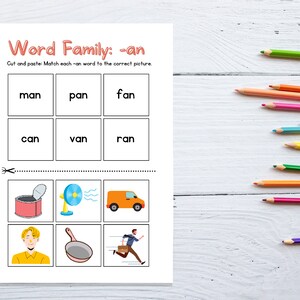 CVC Short A Words Practice Bundle, Cut and Paste Activity for ...