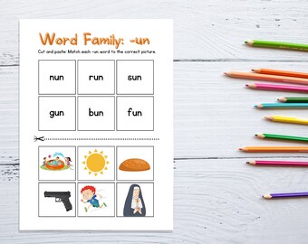 CVC Short U Words Practice Cut and Paste Activity for - Etsy