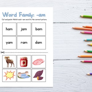 CVC Short A Words Practice Bundle, Cut and Paste Activity for ...