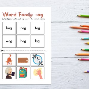 CVC Short A Words Practice Bundle, Cut and Paste Activity for ...