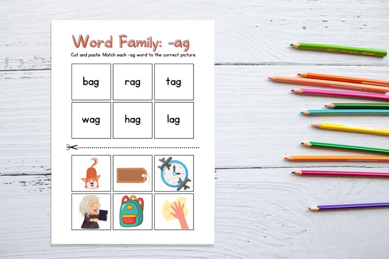 CVC Short A Words Practice Bundle, Cut and Paste Activity for ...