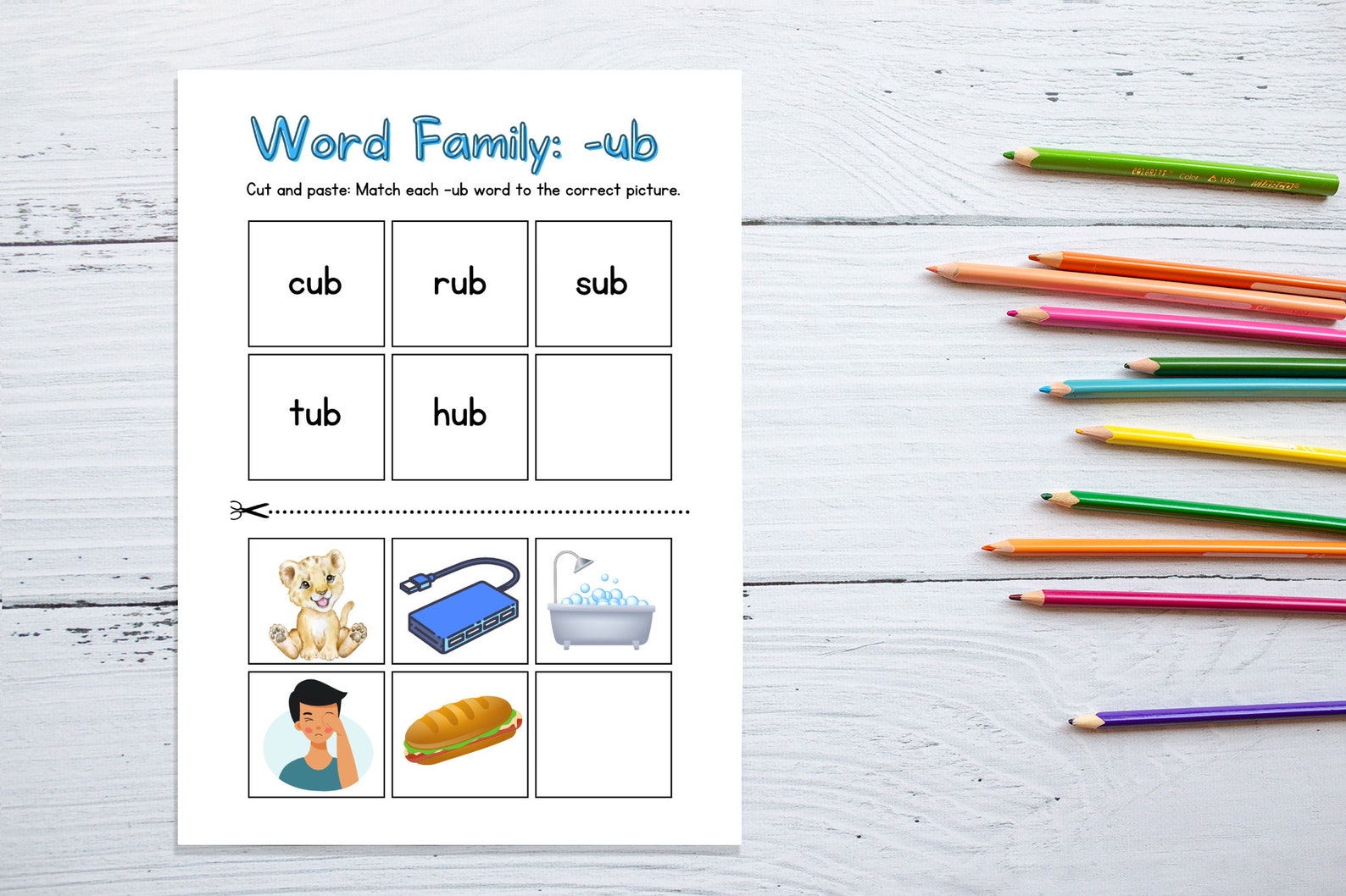 CVC Short U Words Practice Cut and Paste Activity for - Etsy