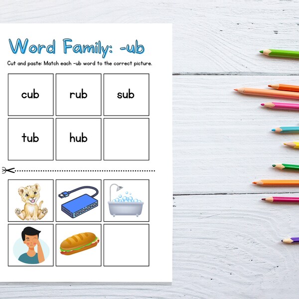 CVC Short A Words Practice Bundle, Cut and Paste Activity for ...
