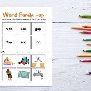 CVC Short A Words Practice Bundle, Cut and Paste Activity for ...