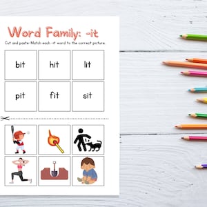 CVC Short I Words Practice Bundle, Cut and Paste Activity for ...