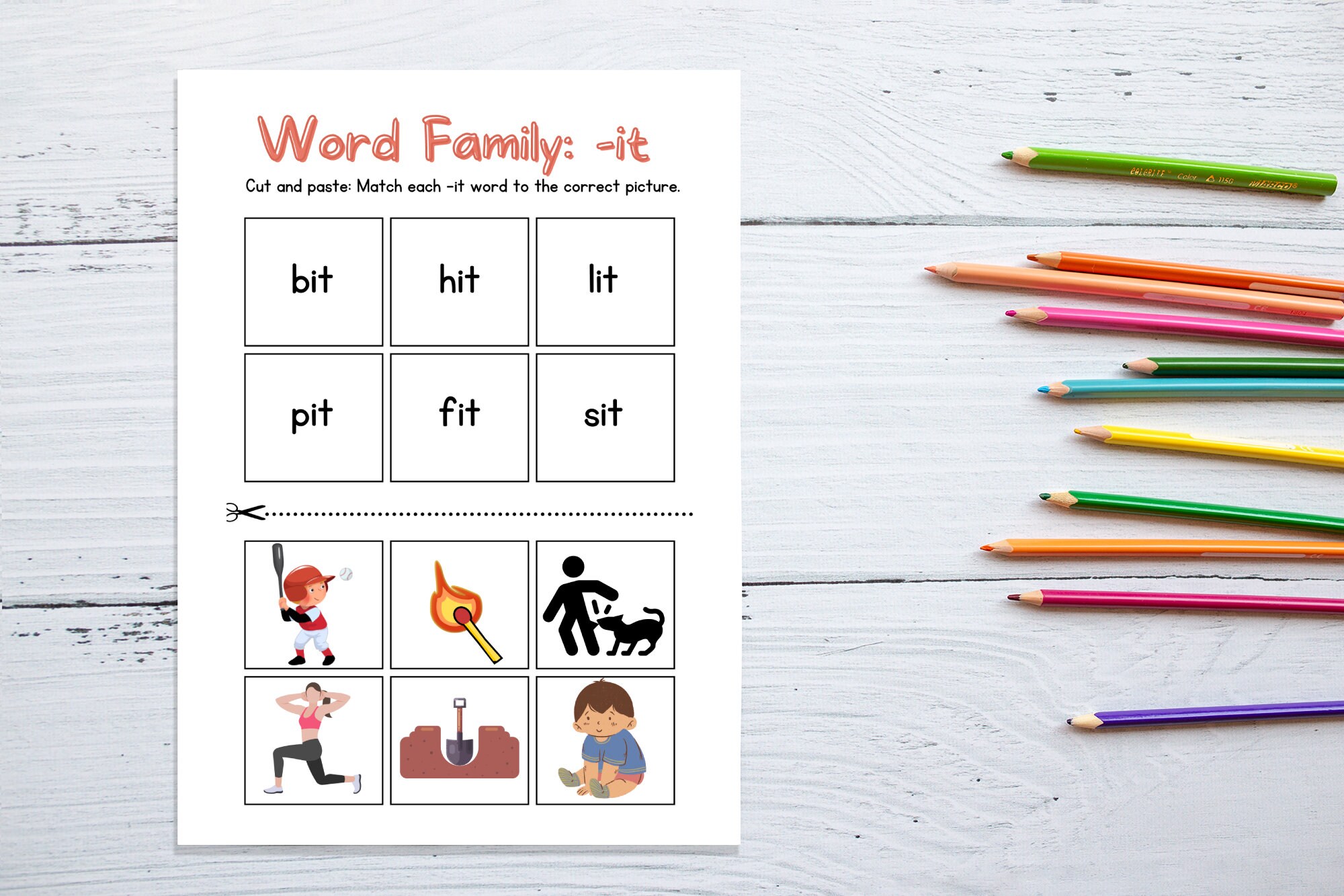CVC Short I Words Practice Bundle, Cut and Paste Activity for ...