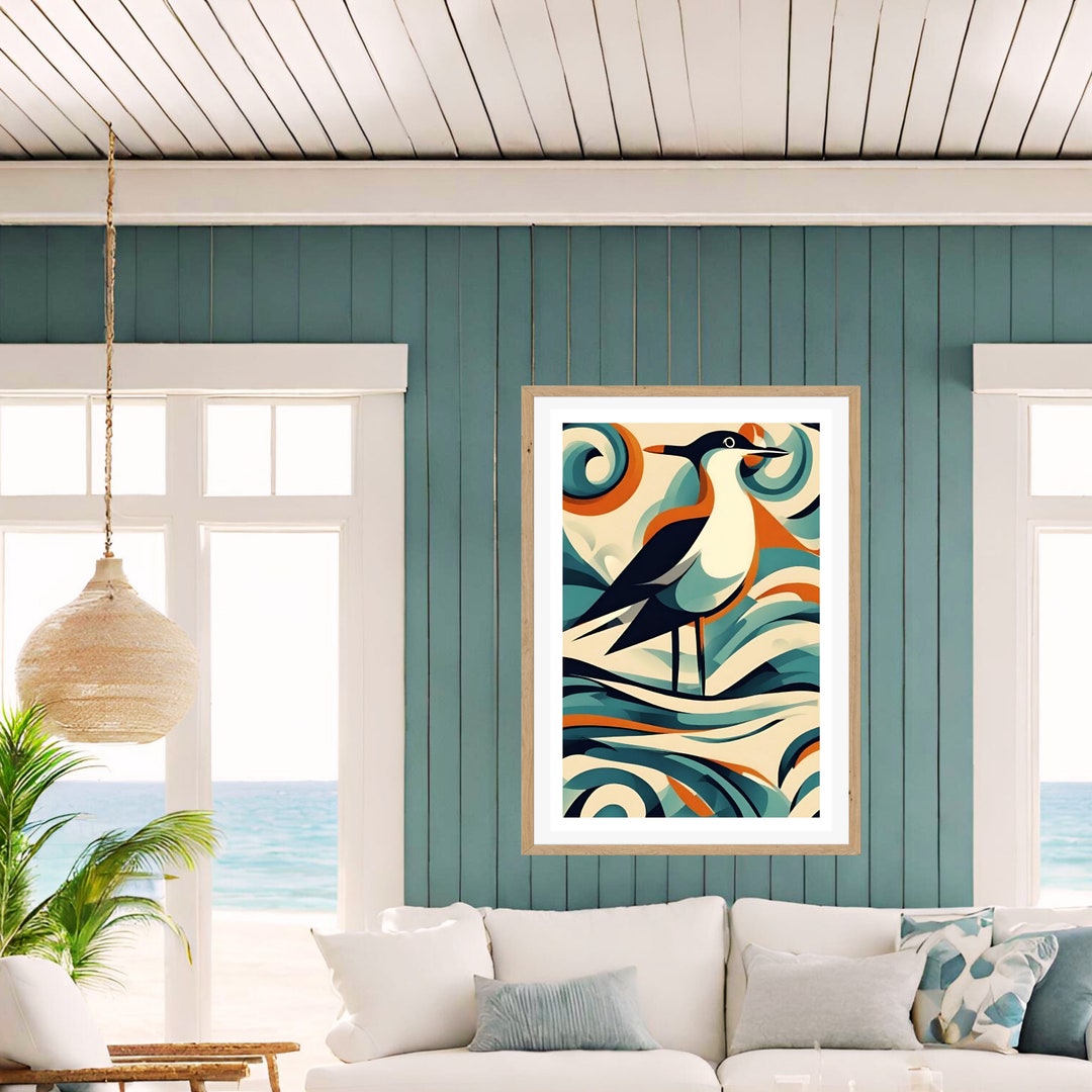Seagull Art Print Seagull Artwork Seagull Art Beachy Print Beachy Art ...