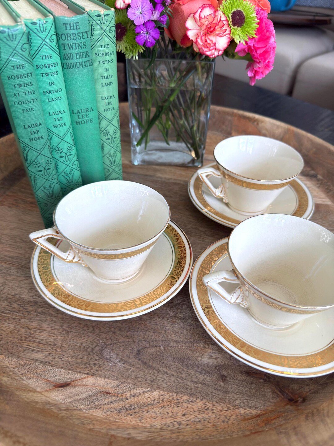 Set of 3 Burgess and Leigh Zenith Cups & Saucers | Antique Burleigh ...