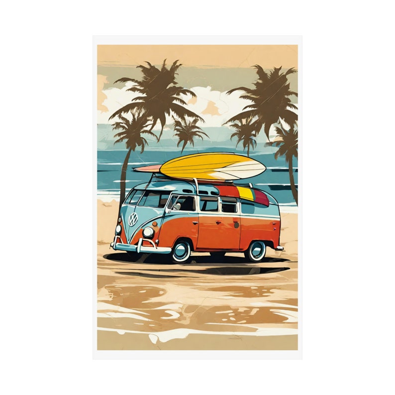 VW Bus Print VW Gifts Volkswagen Bus Decor Surf Poster Beachy Print ...