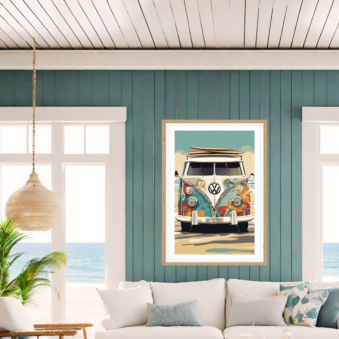 VW Bus Print VW Gifts Volkswagen Bus Decor Surf Poster Beachy Print ...