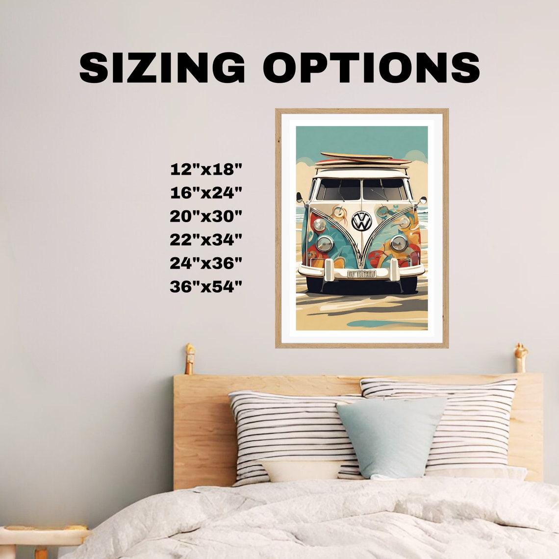 VW Bus Print VW Gifts Volkswagen Bus Decor Surf Poster Beachy Print ...