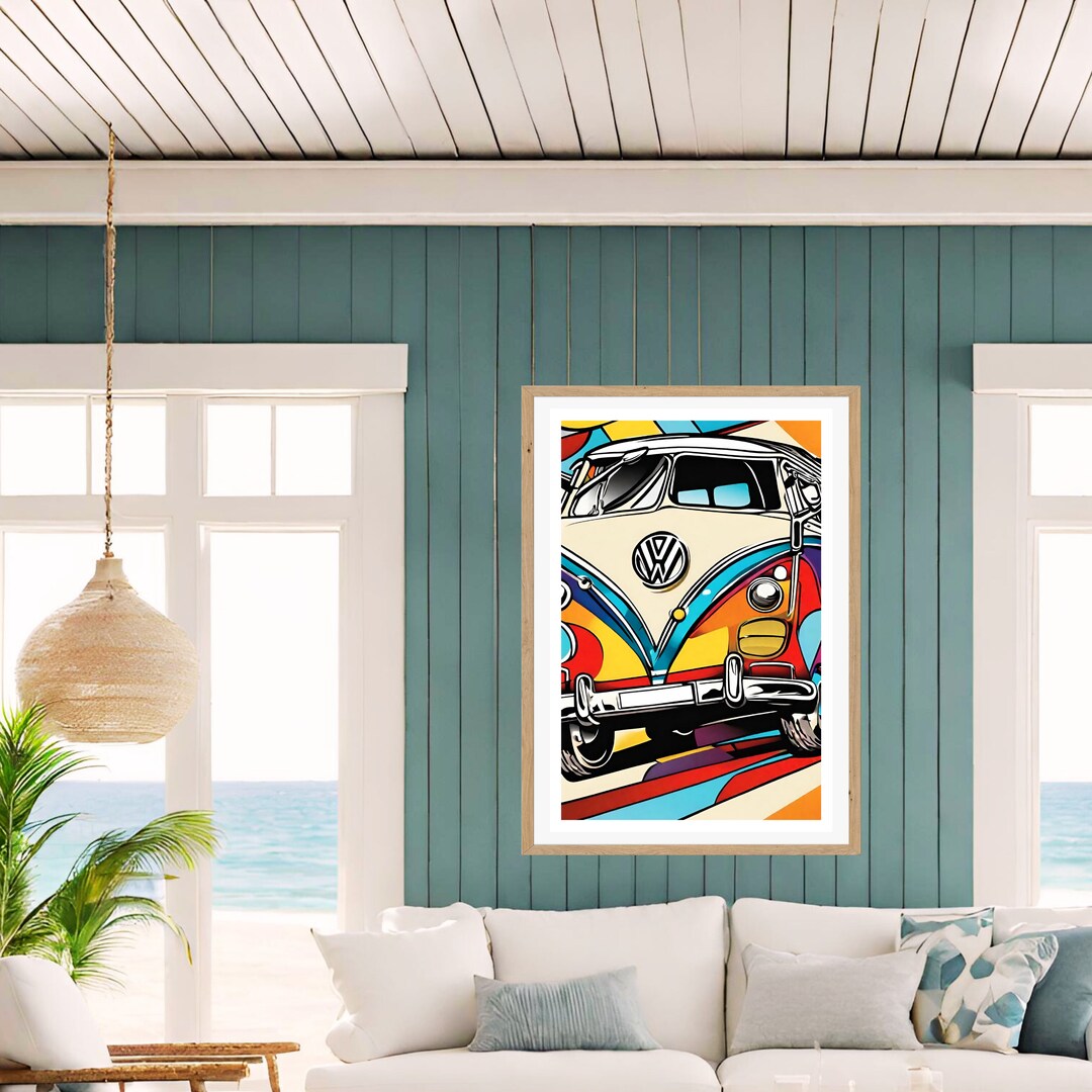 VW Bus Print VW Gifts Volkswagen Bus Decor Surf Poster Beachy Print ...