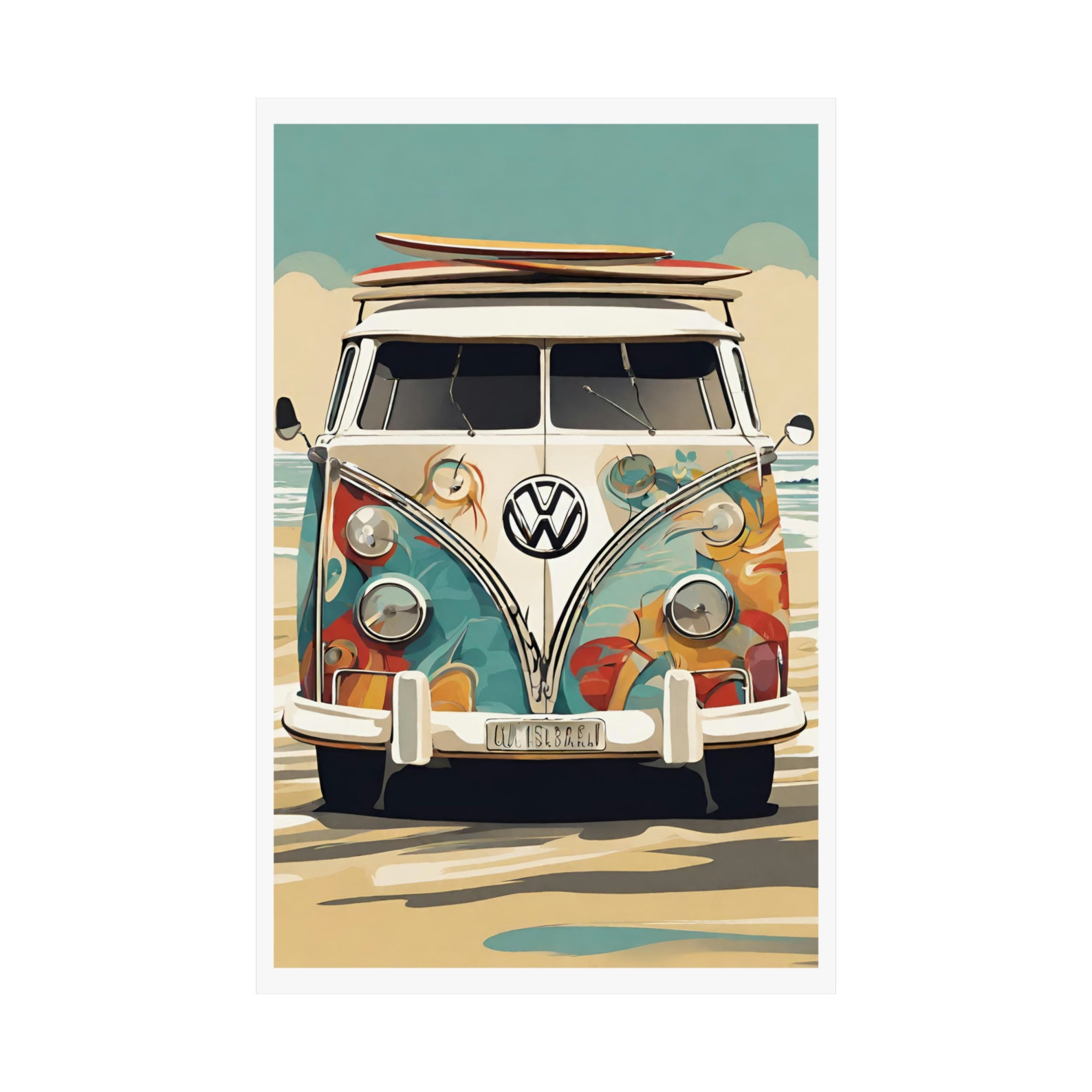 VW Bus Print VW Gifts Volkswagen Bus Decor Surf Poster Beachy Print ...