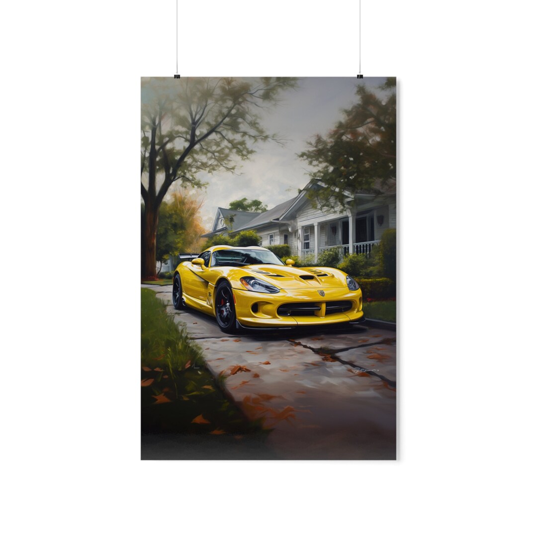 Dodge Viper Poster Viper Poster Dodge Poster Yellow Dodge - Etsy