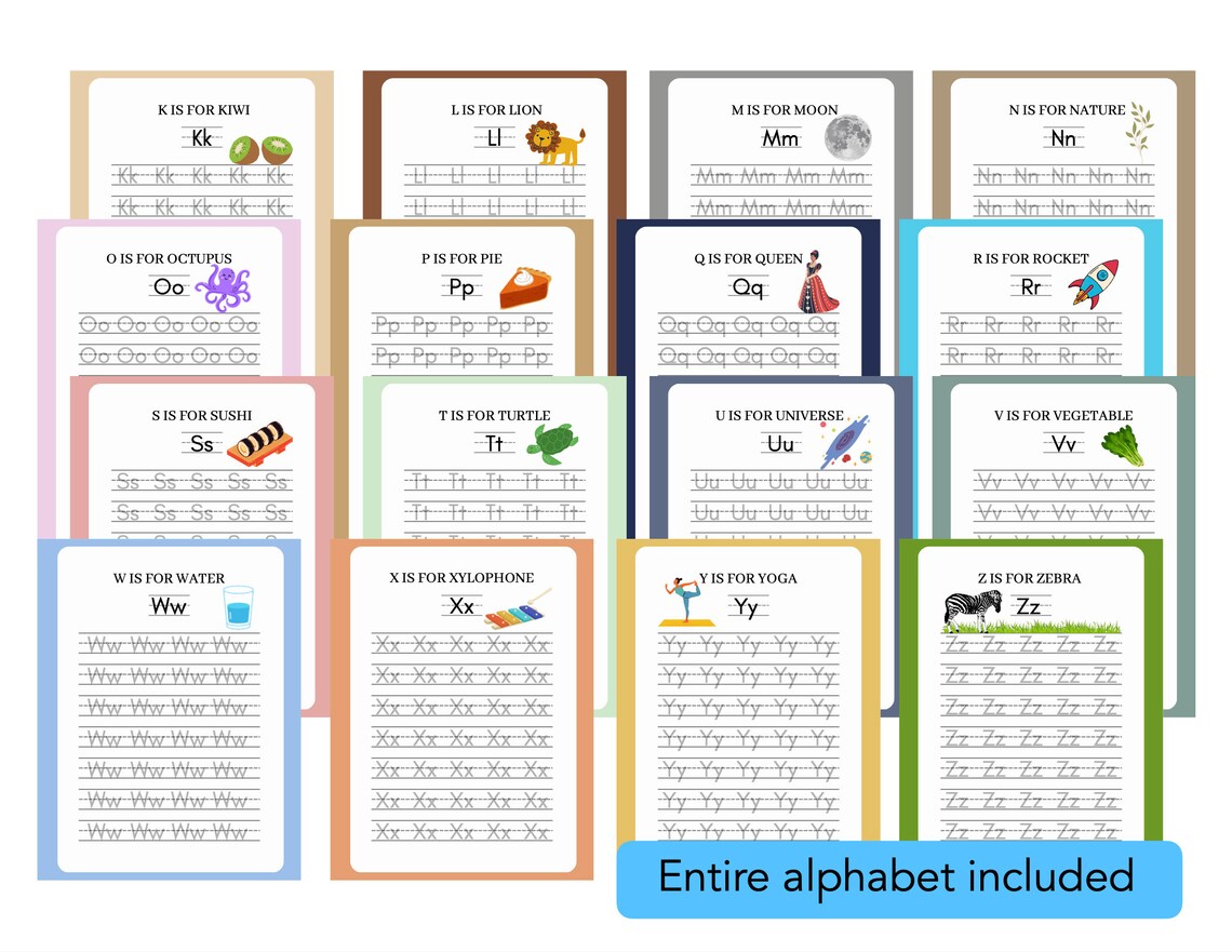 Handwriting Practice: Abc's Worksheets - Fun & Colorful Tracing Sheets ...