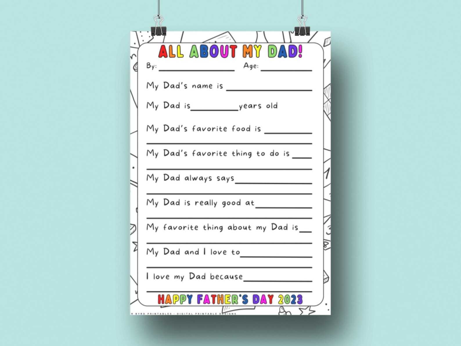 Father's Day Rainbow Craft Activity, DIY Gift for Dad, Handprint Art ...