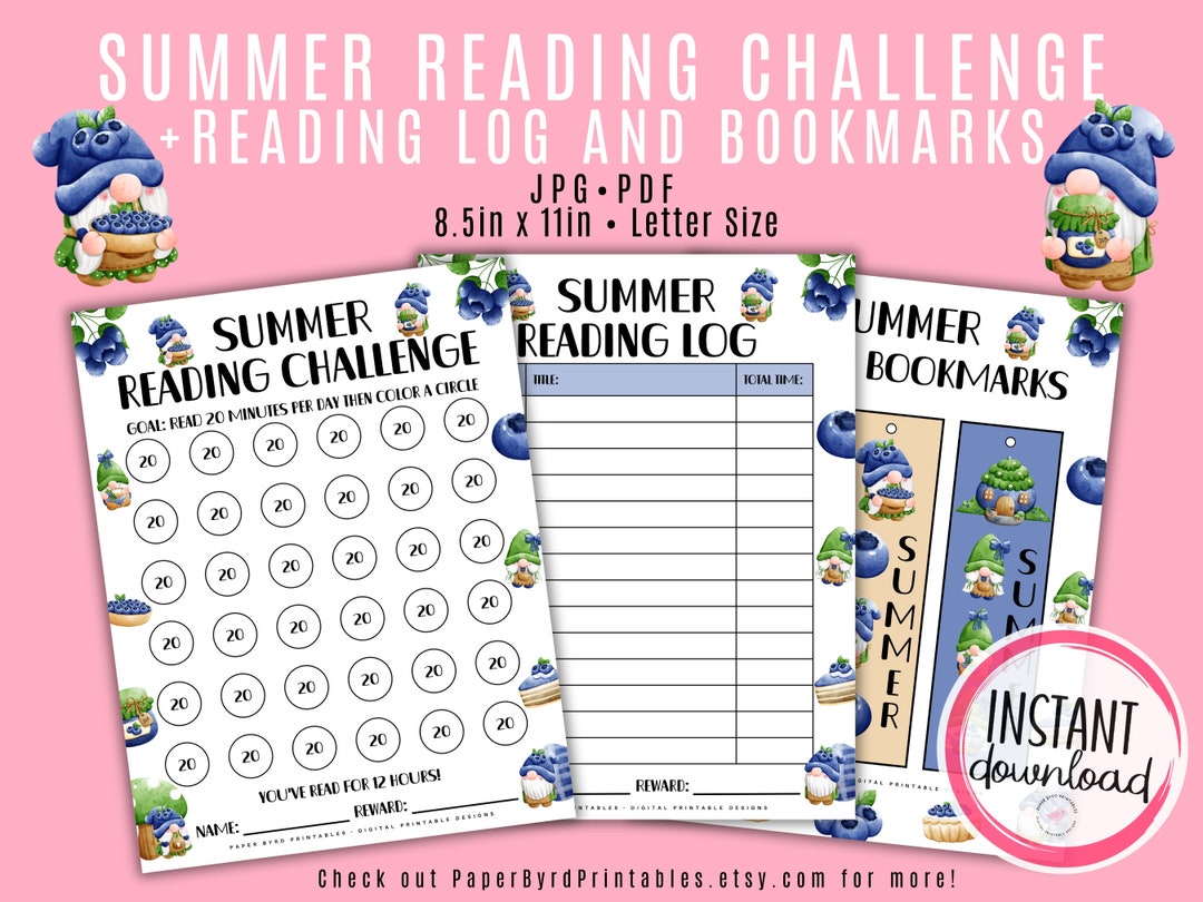Garden Gnome, Summer Reading Challenge, Summer Reading Log, Kids ...
